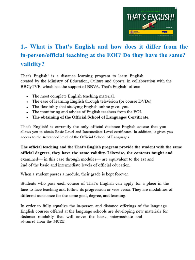 From The Official School of Languages | PDF | Distance Education | Teachers