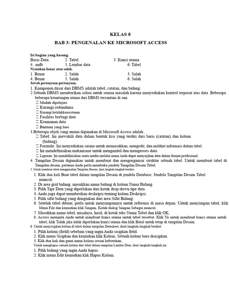 Bab 3 MS ACCESS | PDF