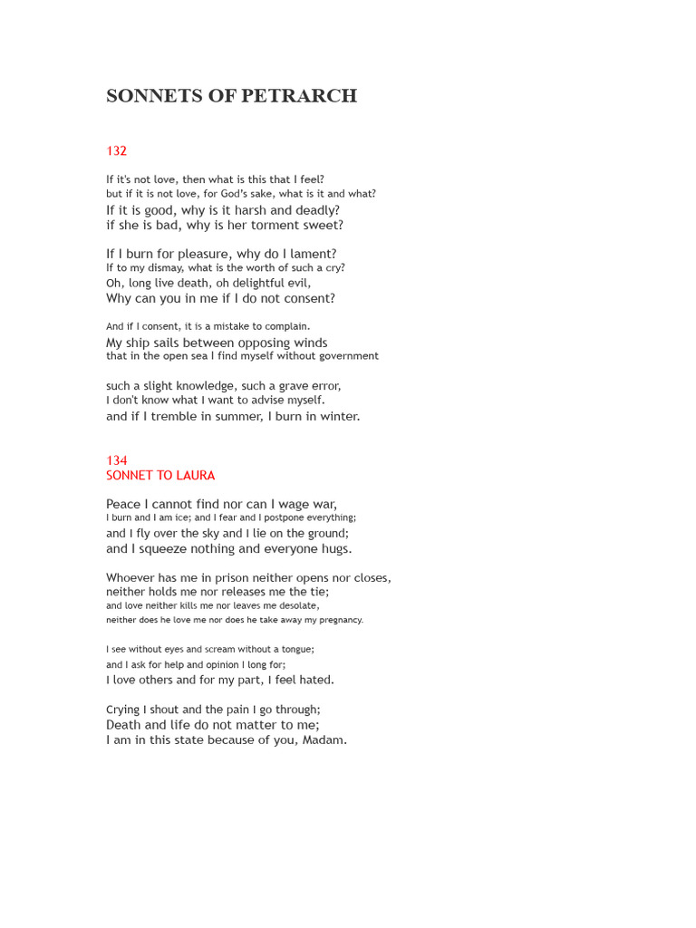 Petrarch Sonnets | PDF