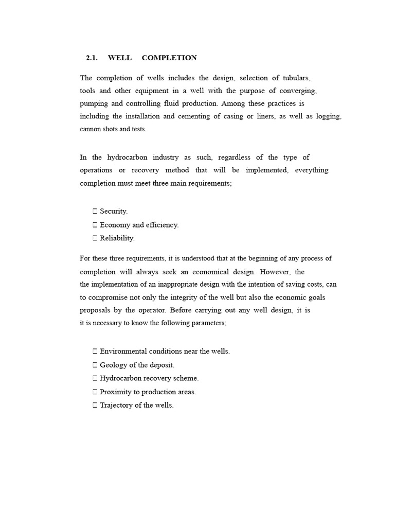Well Completion | PDF | Casing (Borehole) | Mechanical Engineering