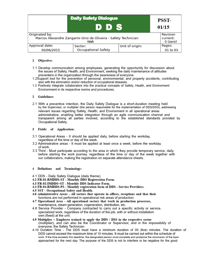 PSST-01-15-DDS - Procedure For The Application of DDS and DSS | PDF ...
