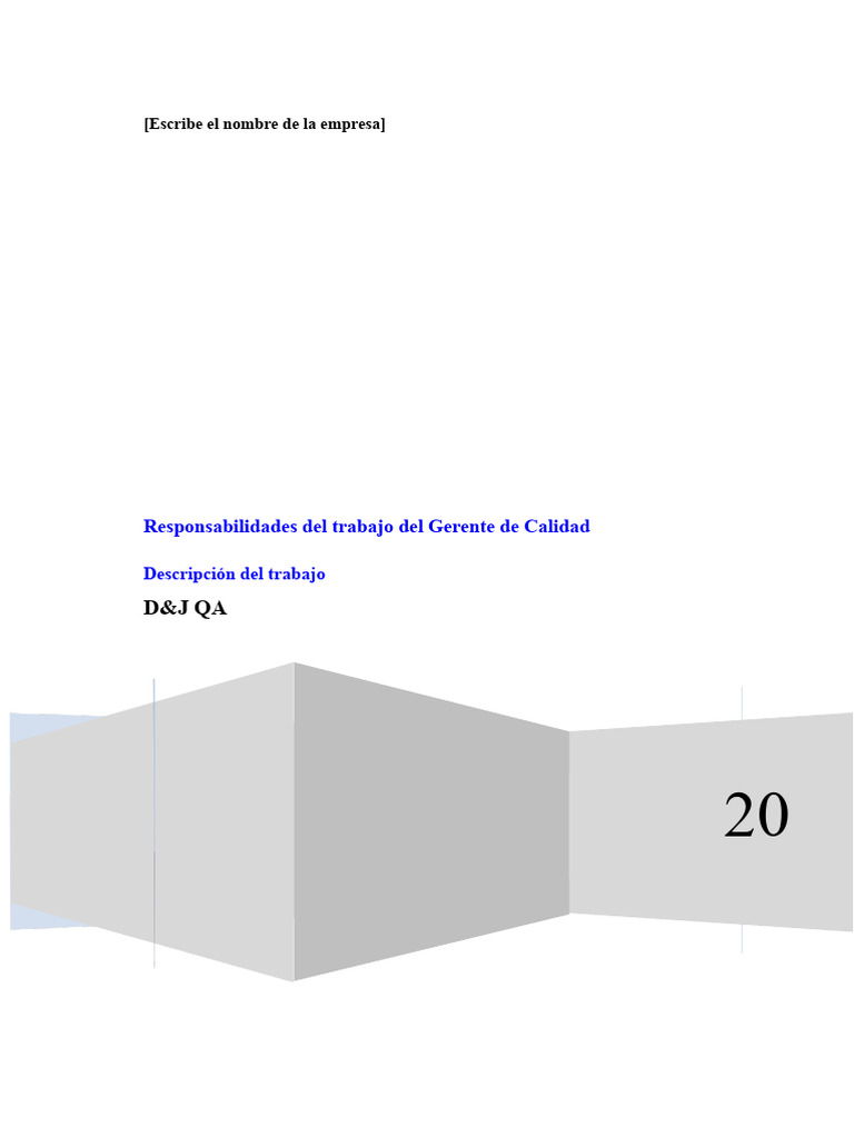 Responsabilidades Del Trabajo Del Gerente de Calidad | PDF | Calidad ...