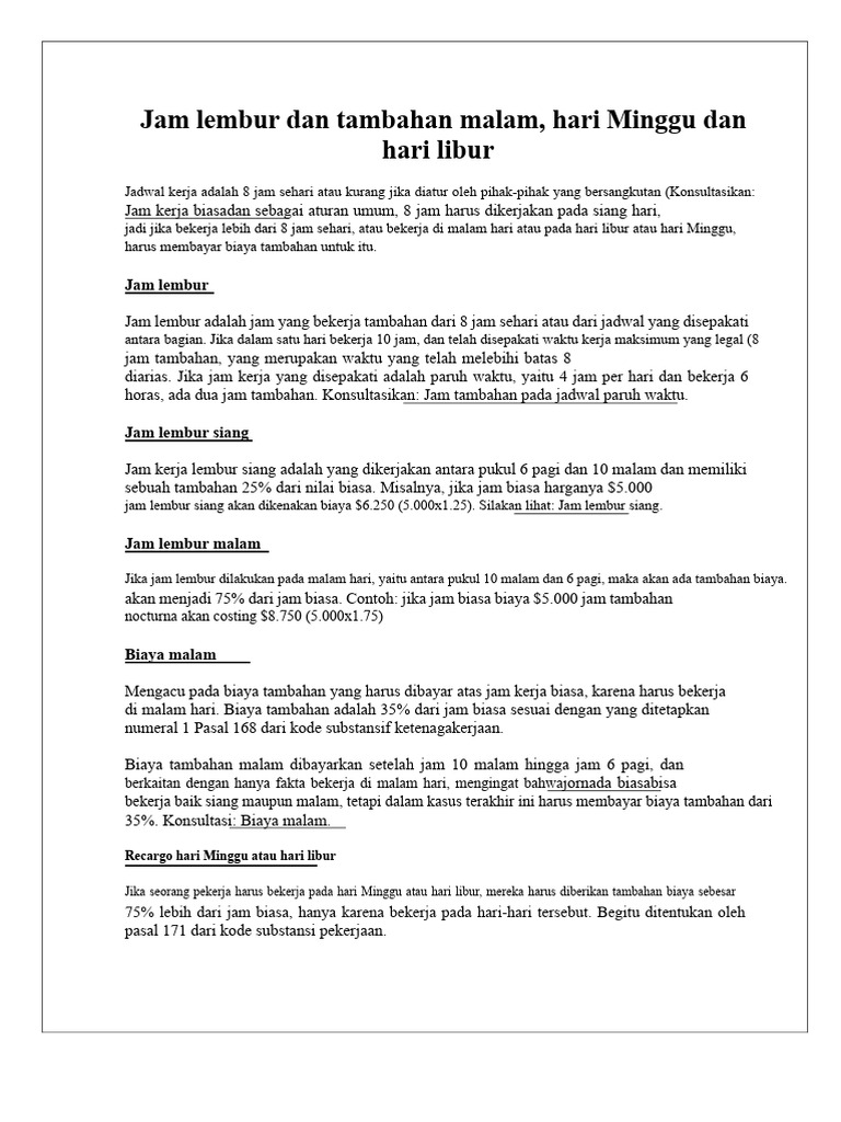 Latihan Jam Lembur | PDF