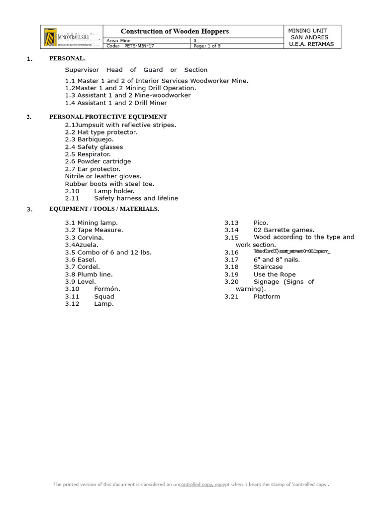 Wooden Hopper Assembly Procedures | PDF | Framing (Construction) | Mining