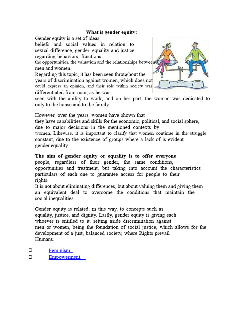 Understanding Gender Equity Concepts | PDF | Gender Equality | Gender ...