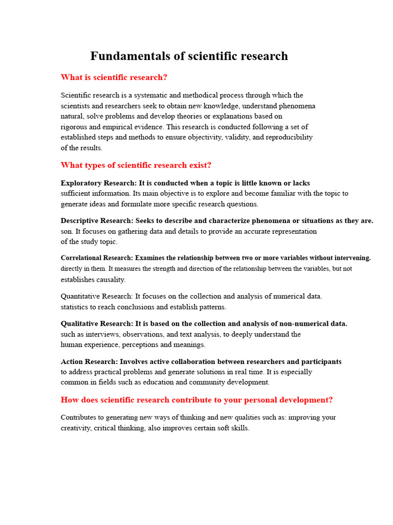 Fundamentals of Scientific Research PDF | PDF | Scientific Method ...