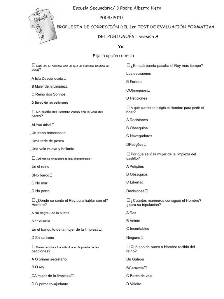 1er Test - Corrección Versión A | PDF