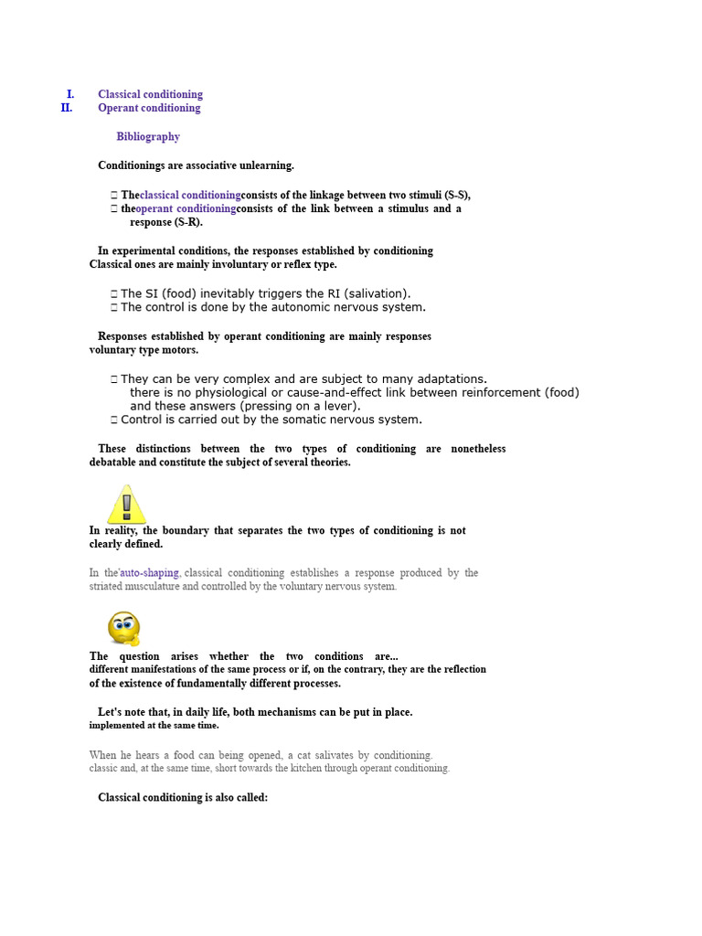Classical Conditioning | PDF | Classical Conditioning | Behavioural ...