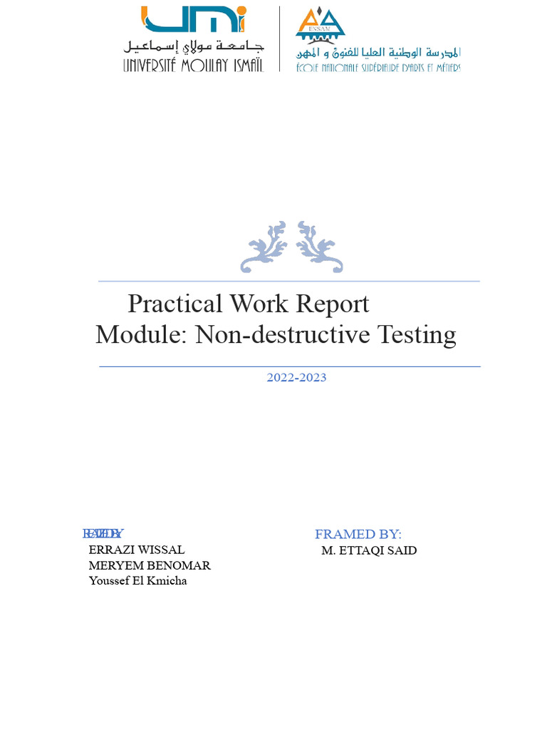 Non-Destructive Testing Report 2022-2023 | PDF | Nondestructive Testing ...