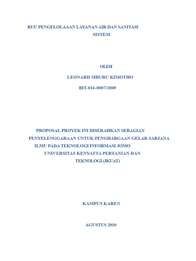 Proposal Proyek (Jkuat) | PDF