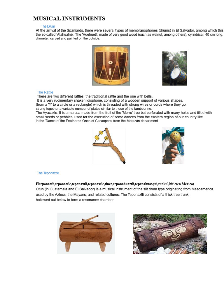 MUSICAL INSTRUMENTS of El Salvador | PDF
