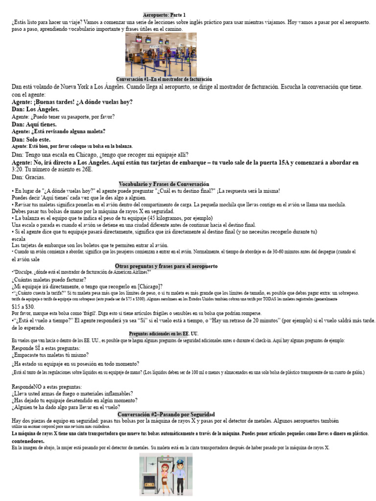 Conversaciones en El Aeropuerto | PDF | Aeropuerto | Aviación