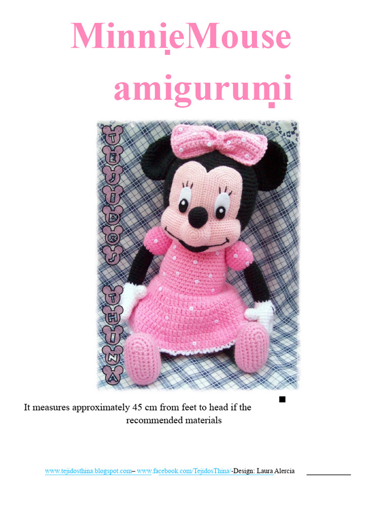 Minnie Mouse Amigurumi Knitted Thina | PDF | Knitting | Yarn