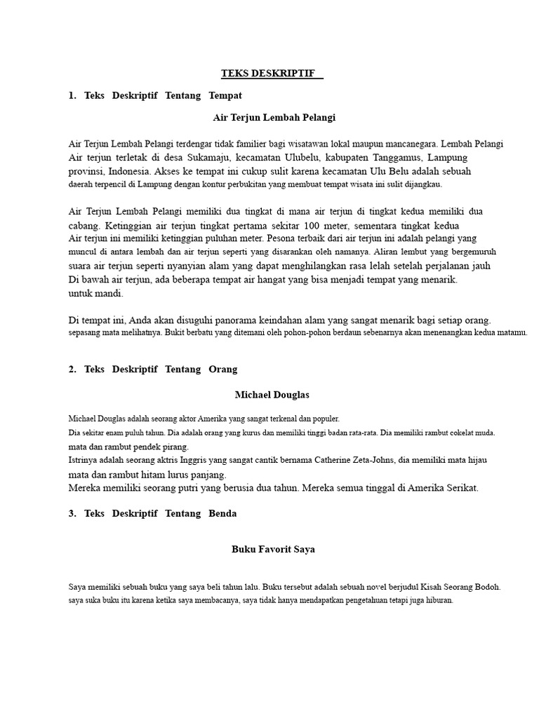 Teks Deskriptif | PDF
