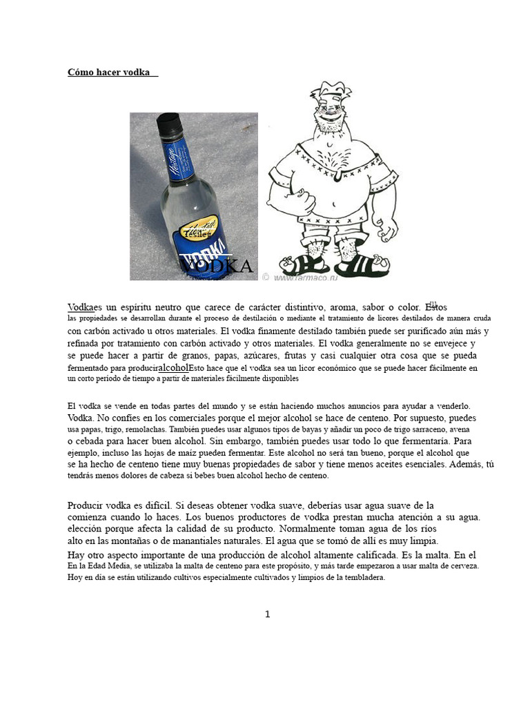 Método de Preparación de Vodka | PDF | Destilación | Vodka