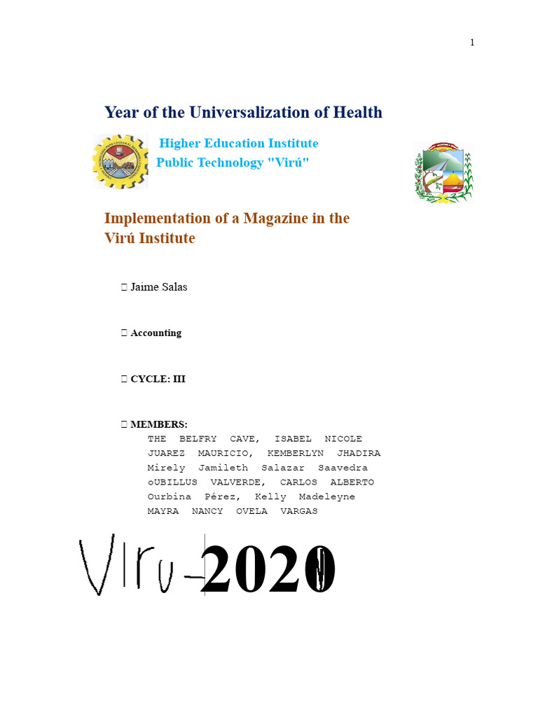 Magazine Implementation at Virú Institute | PDF | Typography | Magazines