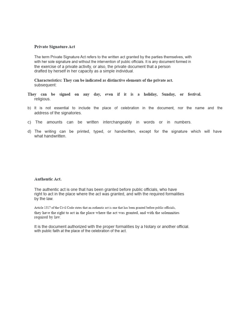 Understanding the Private Signature Act | PDF | Marriage | Signature