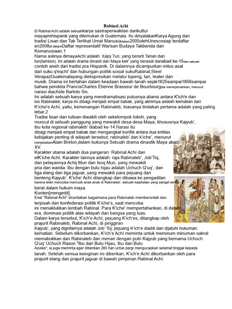 Rabinal Achí: Drama Maya Kuno | PDF