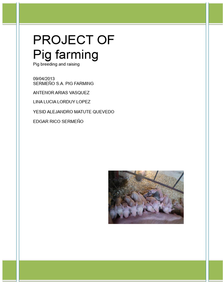 Pig Farming Project | PDF | Pig | Agriculture