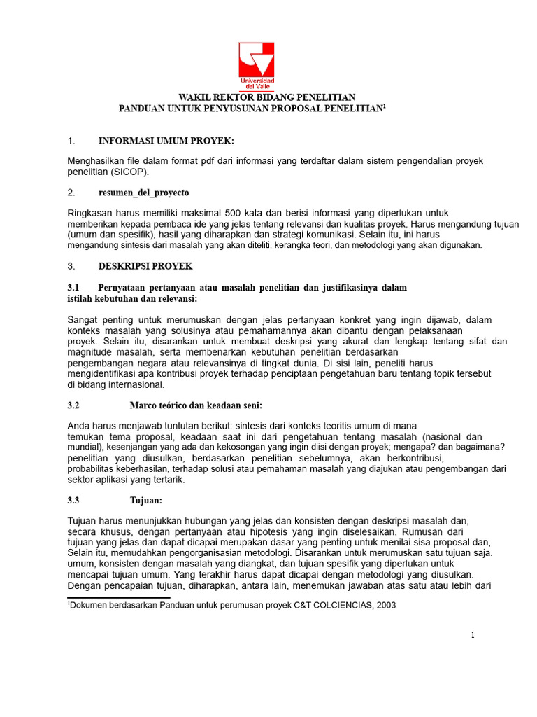 Format Proposal Rancangan Proyek Akhir - Univalle | PDF