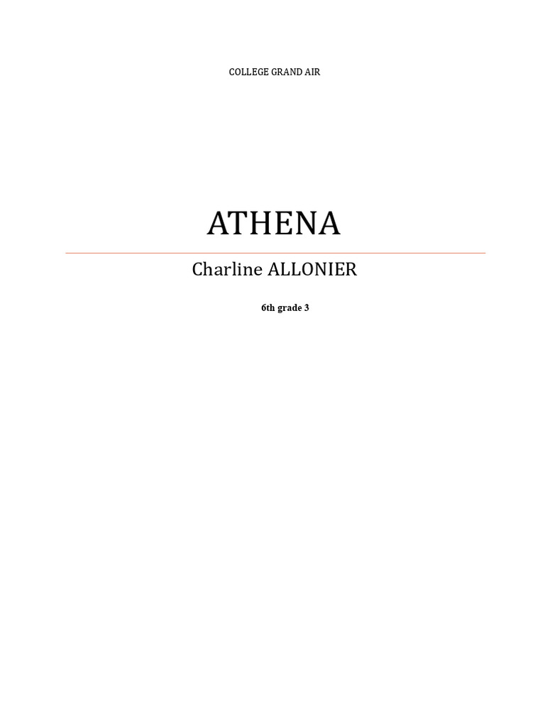 Presentation On Athena | PDF | Athena | Twelve Olympians