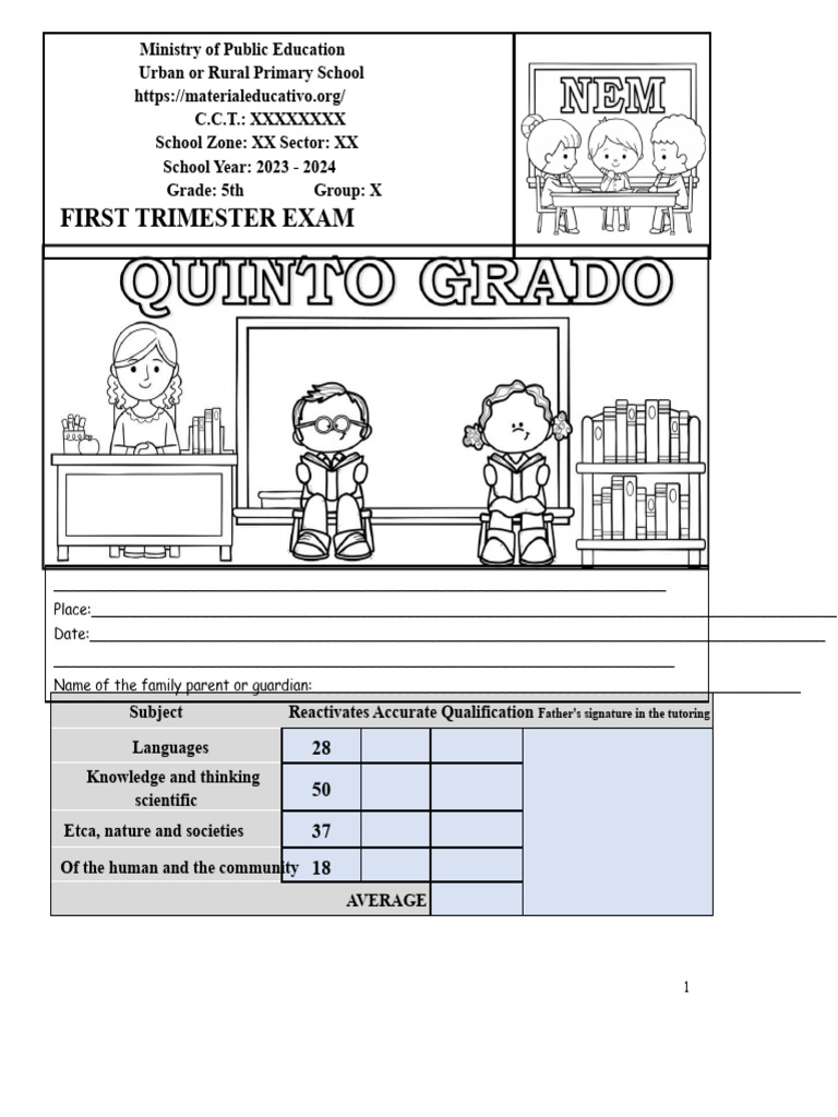5th Grade? My Trimester I Exam With Answers 2023 | PDF | Natural ...