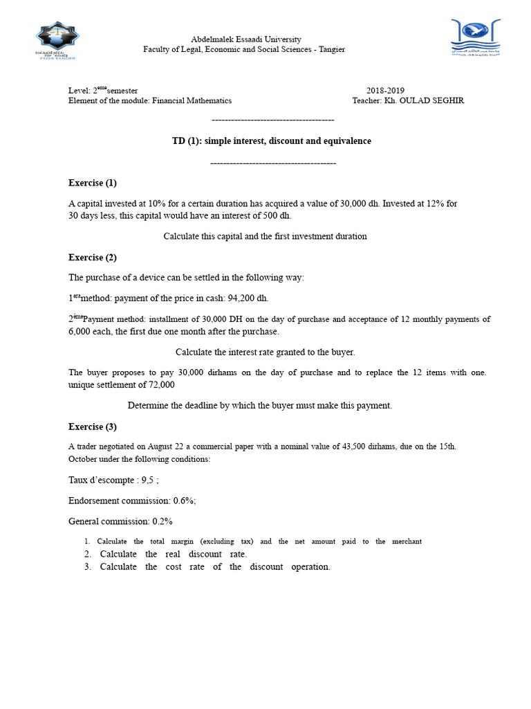 Financial Mathematics | PDF | Interest | Loans