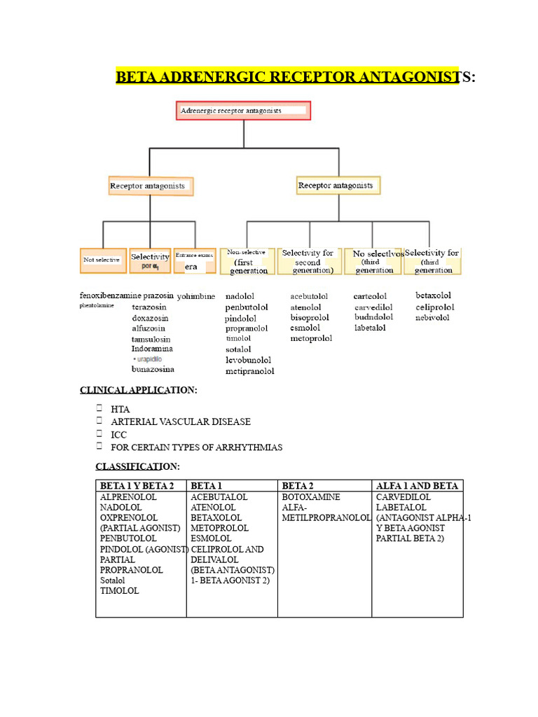 ANTAGONISTS OF THE BETA ADRENERGIC RECEPTOR - Drug 1 | PDF ...