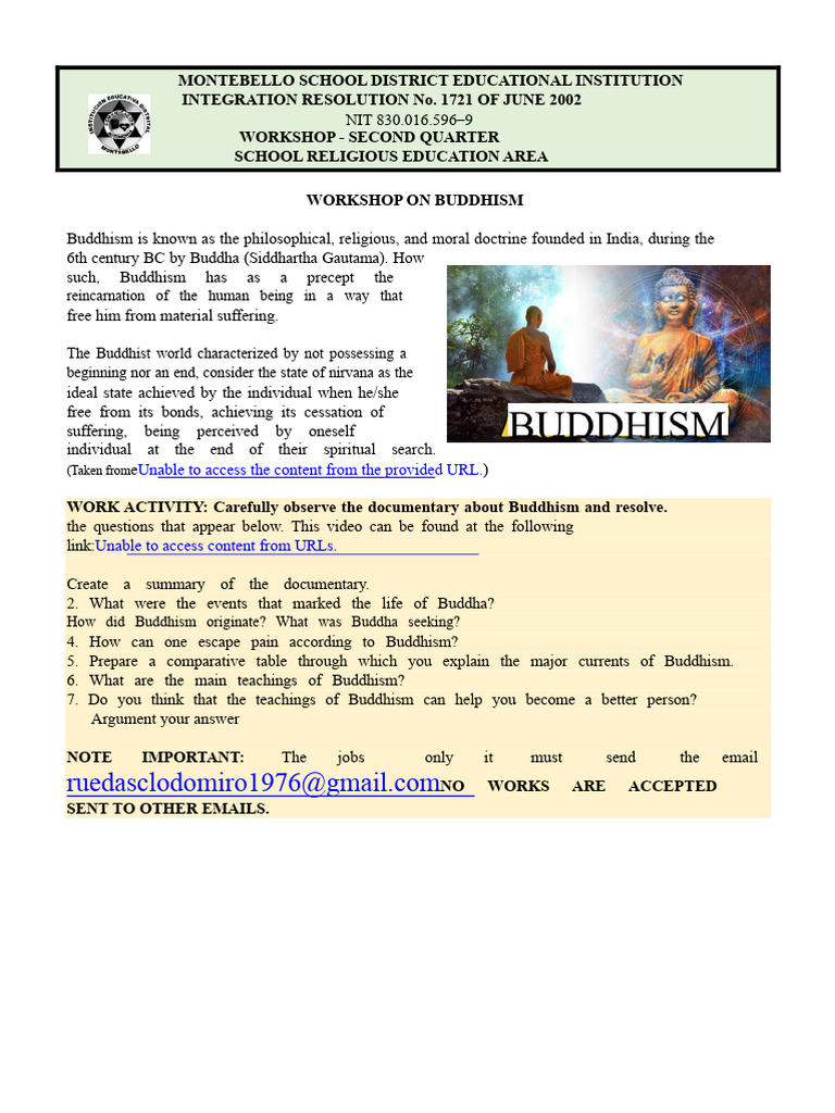 Workshop On Buddhism | PDF