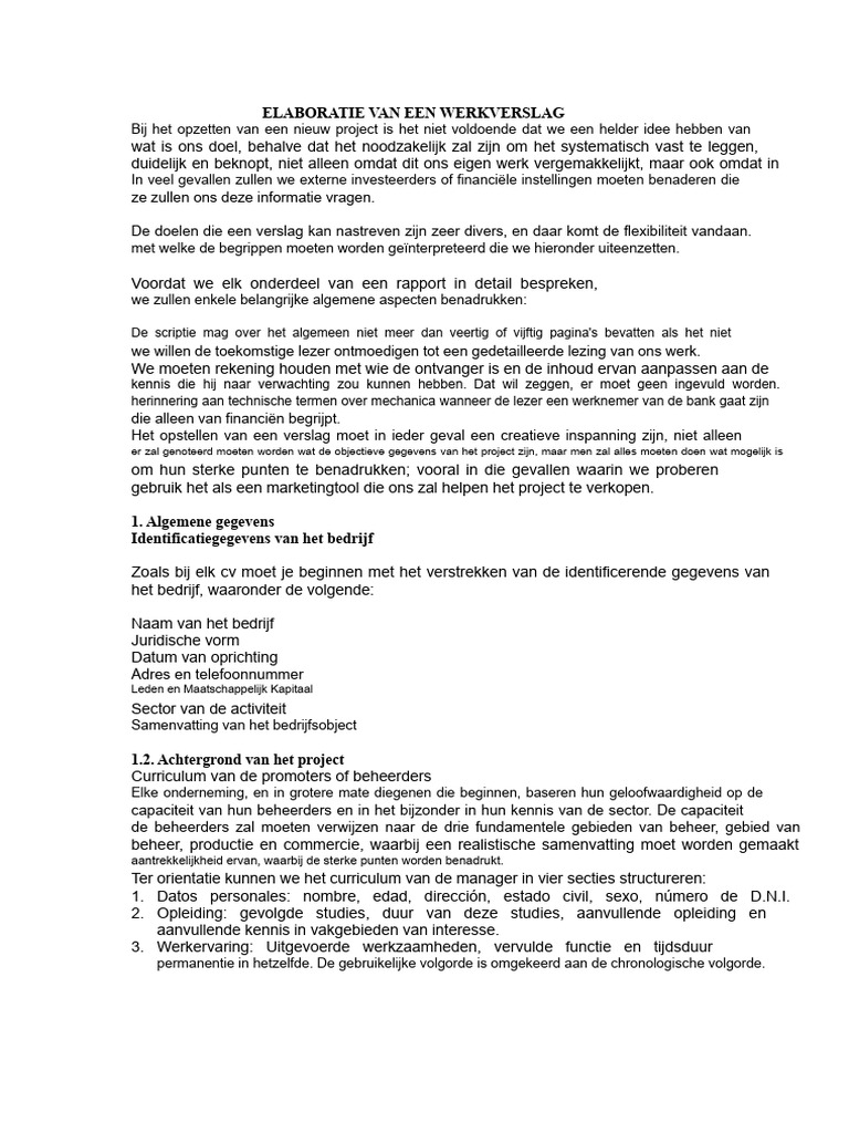 Opstelling Van Een Werkverklaring | PDF