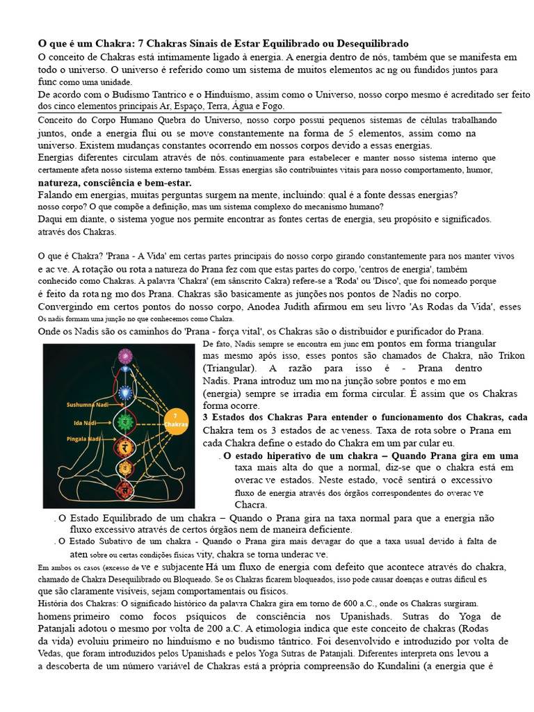 Entenda os 7 Chakras e seu Equilíbrio | PDF | Chacra | Corpo humano