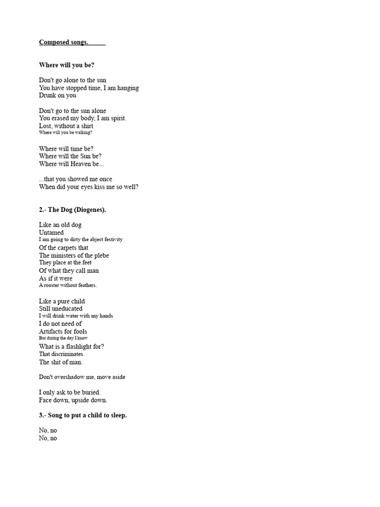 Composed Songs. | PDF
