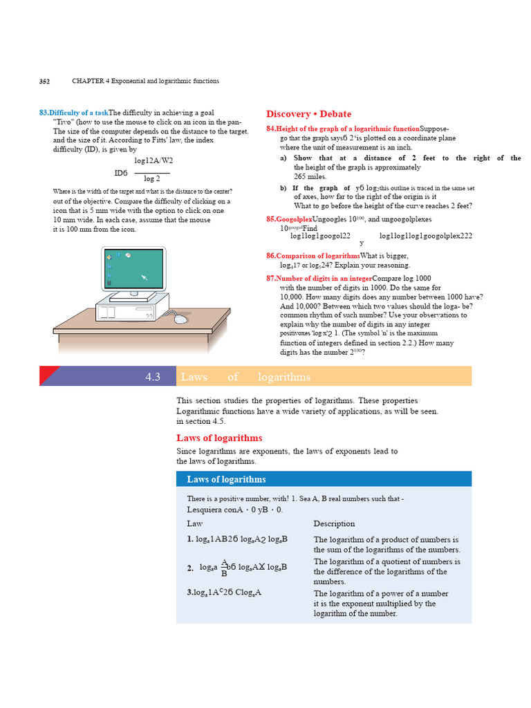 Laws of Logarithms Explained | PDF | Logarithm | Exponential Function