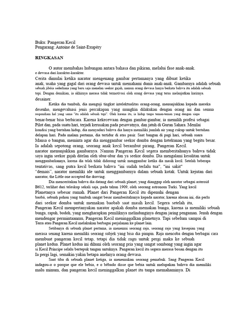 Pangeran Kecil: Pelajaran Hidup dan Persahabatan | PDF