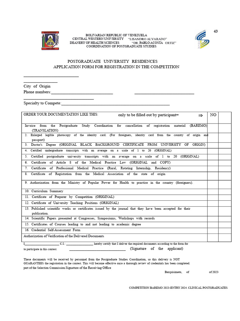 BAREMO Competition Registration 2024 | PDF | Academic Degree ...