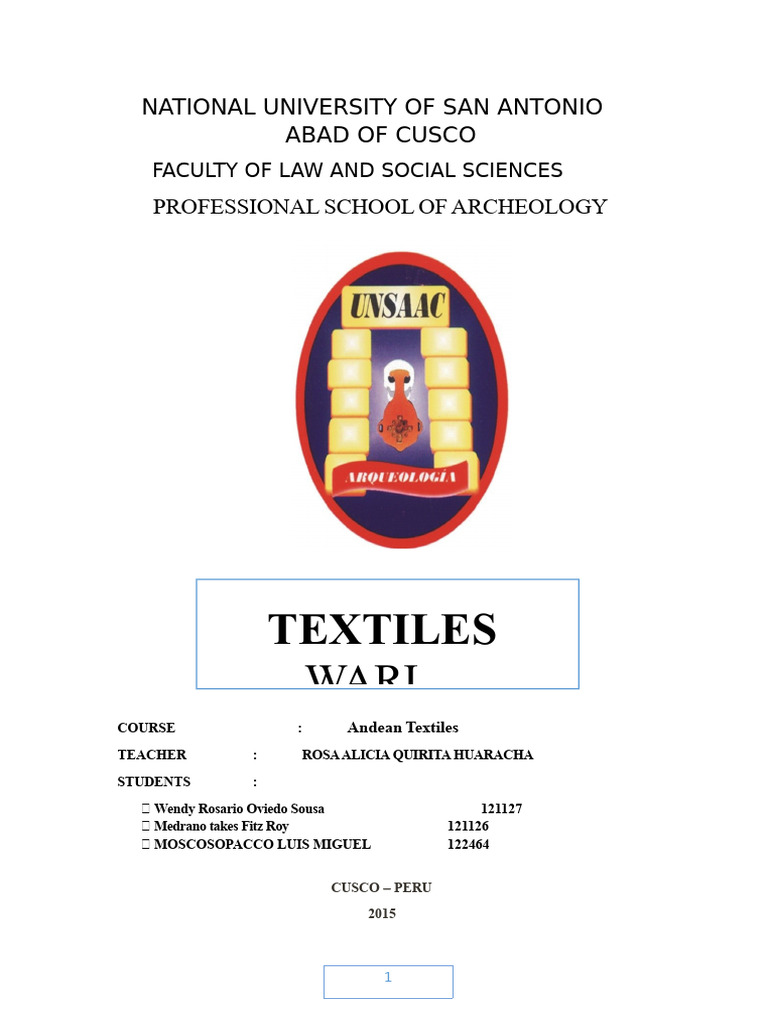Wari Textiles: Techniques and Significance | PDF | Textiles | Weaving
