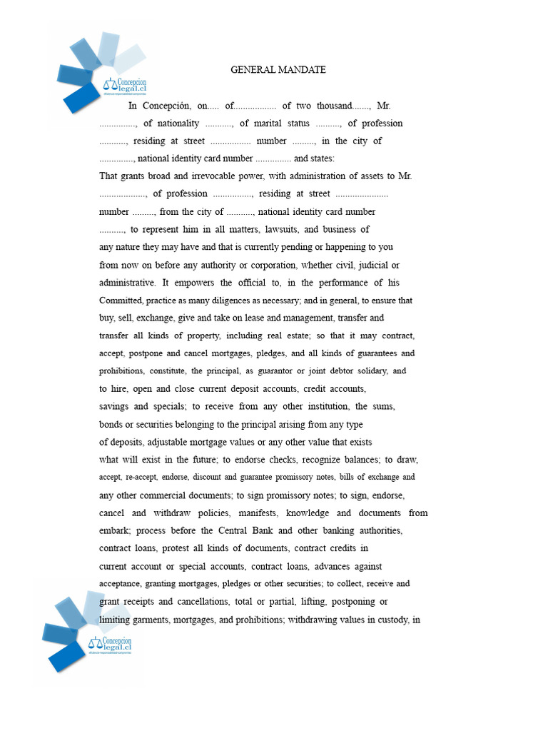 General Power of Attorney Template | PDF | Power Of Attorney | Arbitration