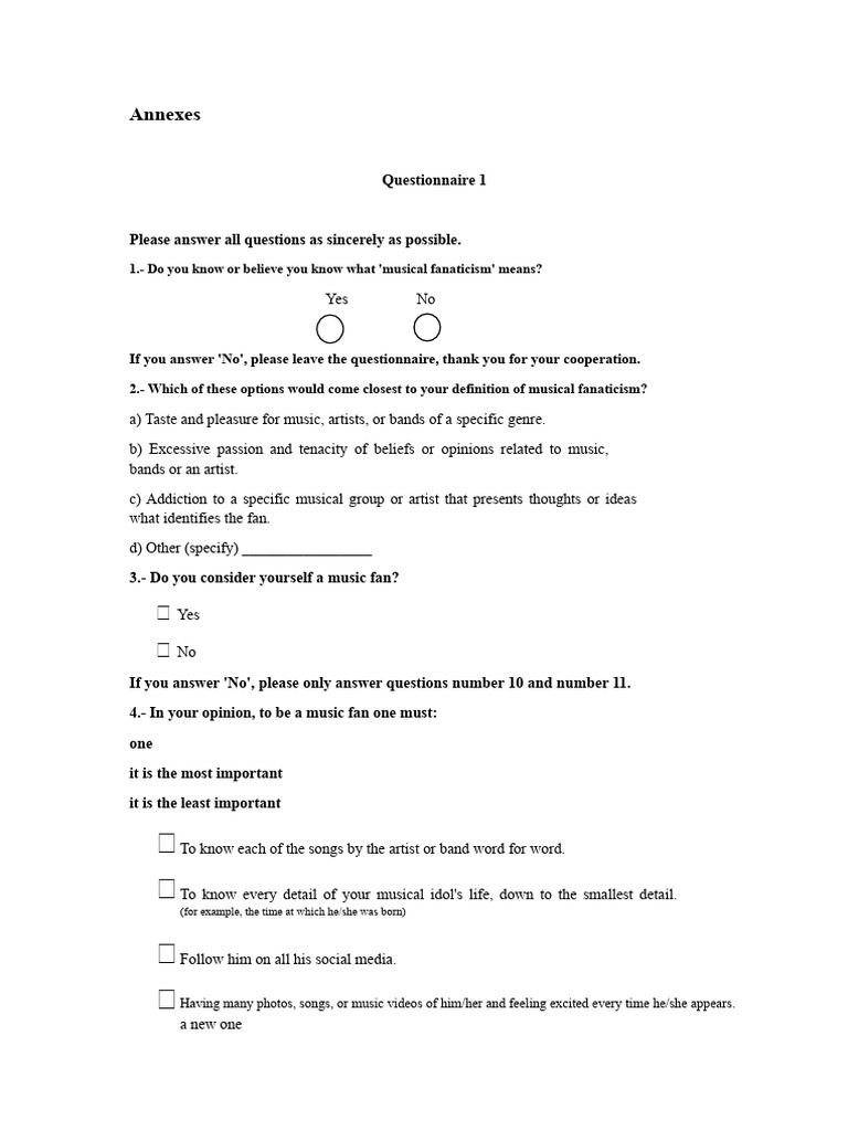 Survey Example | PDF | Questionnaire | Contemporary R&B