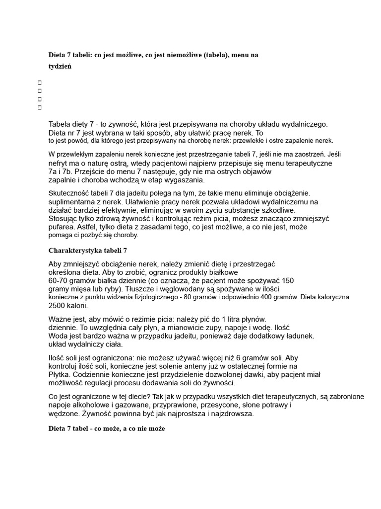 Dieta 7 Tabel | PDF