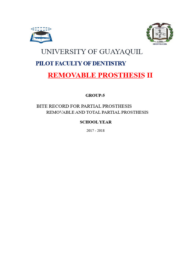 Bite Registration for Partial Dentures | PDF | Dentures | Dentistry ...
