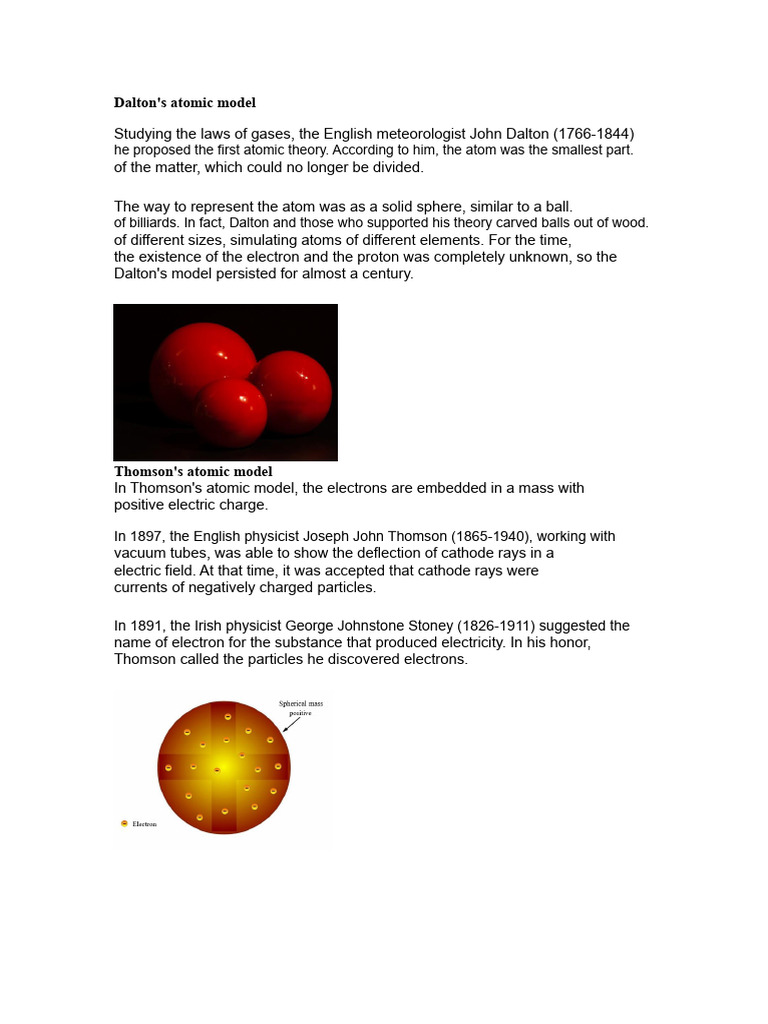 Evolution of Atomic Models Explained | PDF | Ion | Atoms