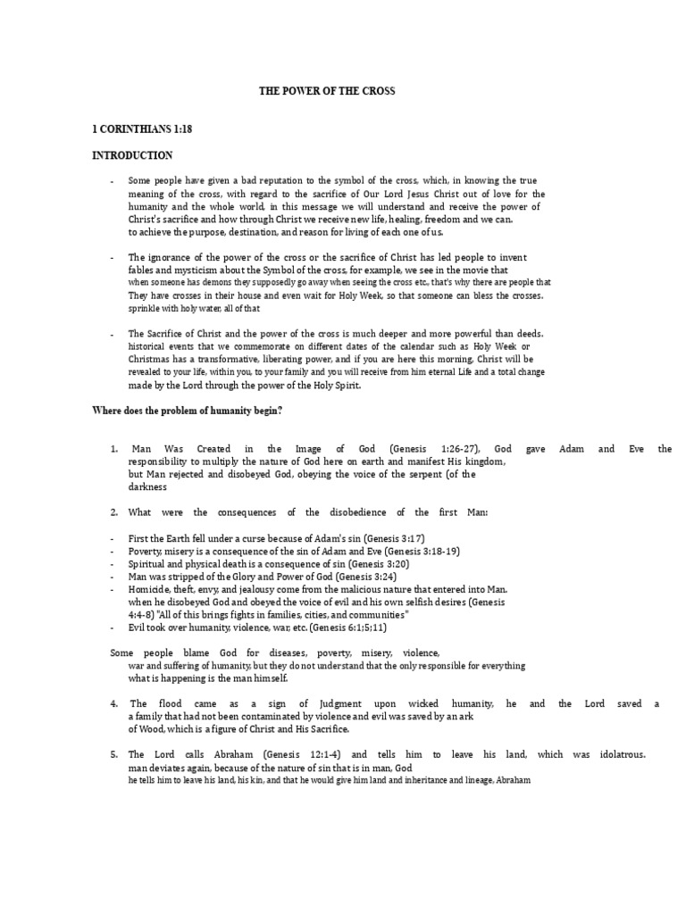 Understanding the Power of the Cross | PDF | Jesus | Adam