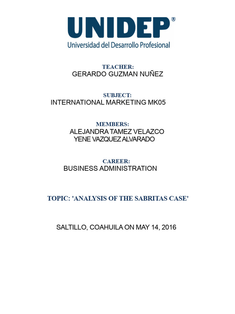 Analysis of The Sabritas Case | PDF | Marketing | Market (Economics)