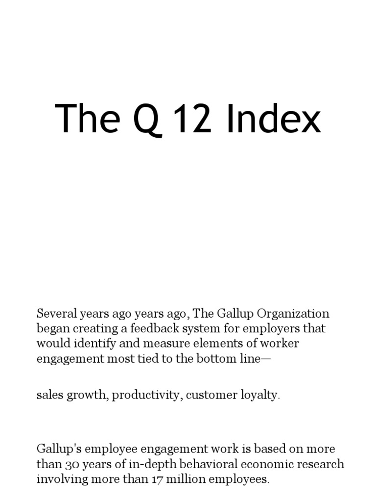 Q12 Index | Gallup (Company) | Turnover (Employment)