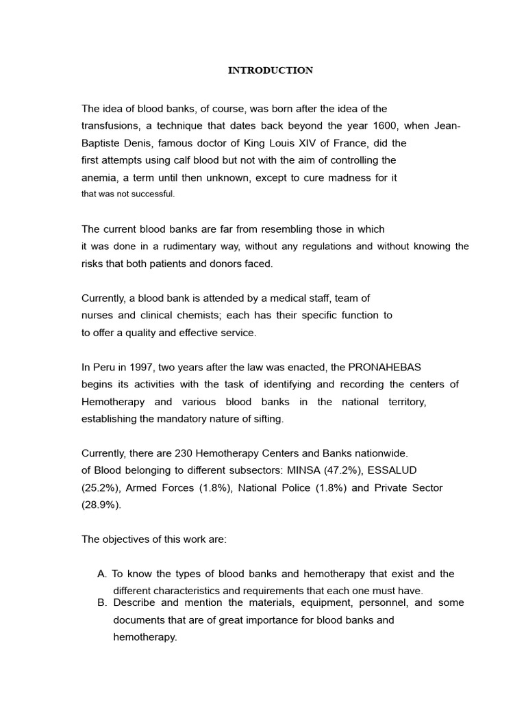 Overview of Blood Bank Types in Peru | PDF | Blood Transfusion | Blood ...