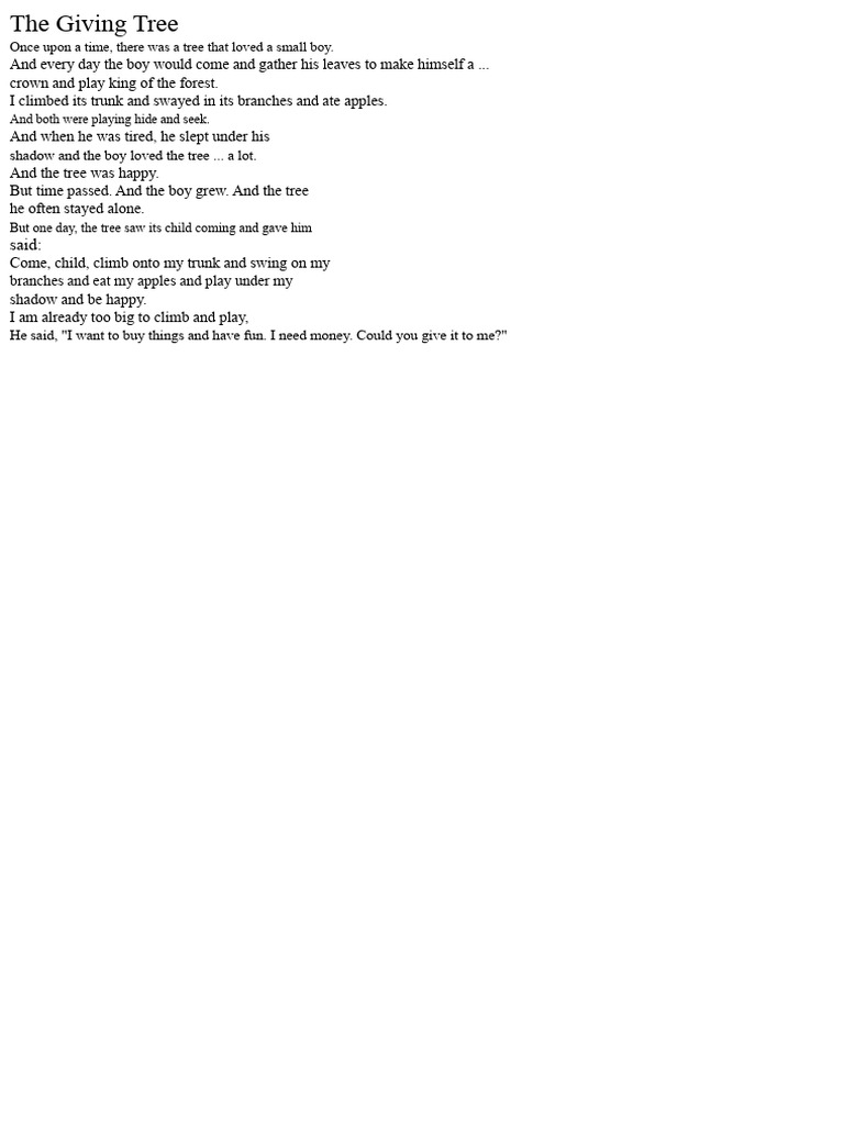 The Generous Tree PDF | PDF