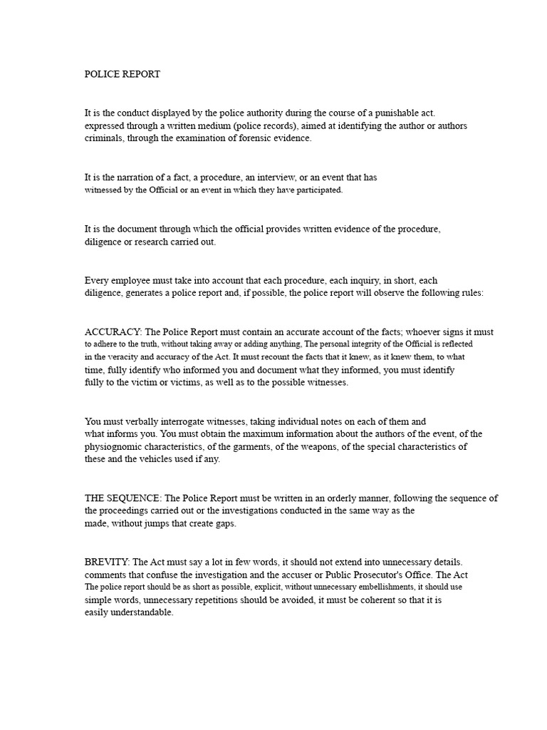 Essential Guide to Writing Police Reports | PDF | Memorandum | Human ...