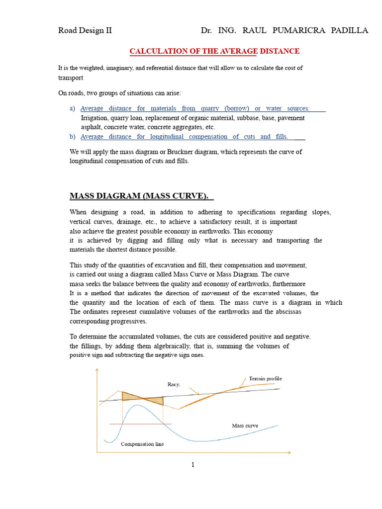 Average Distance-Mass Diagram | PDF | Road | Volume