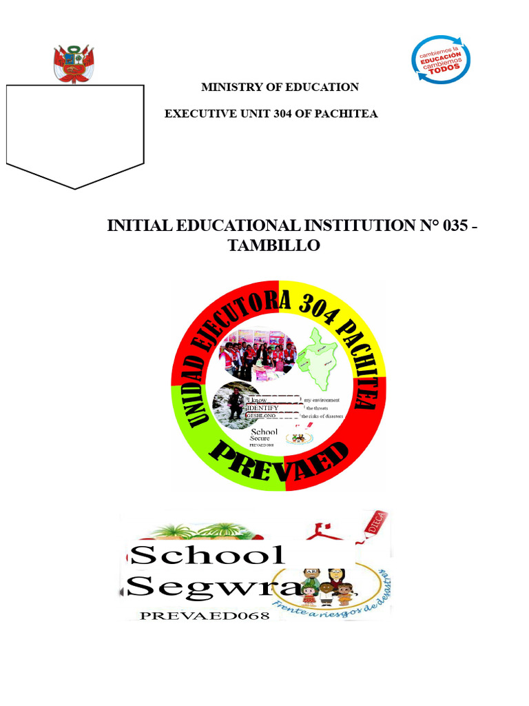 Disaster Risk Management Plan for Tambillo School | PDF | Risk ...
