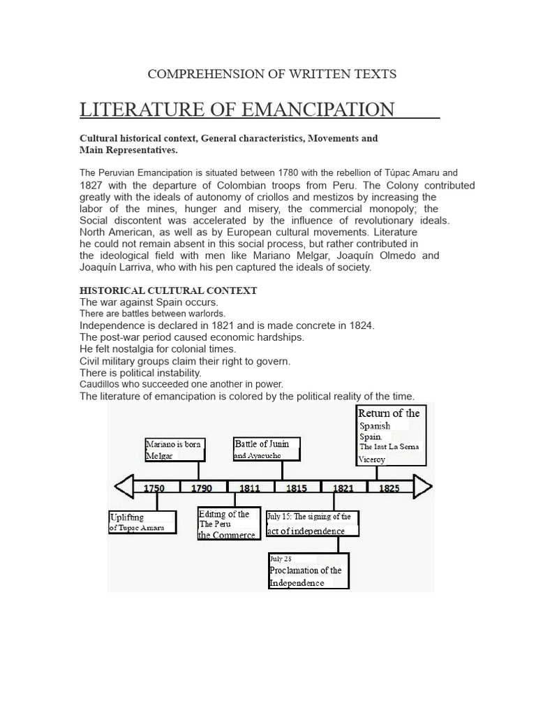 Visual Organizer of Emancipation Literature | PDF | Peru
